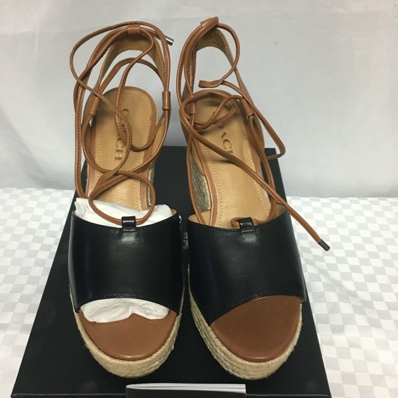 Coach | Shoes | Coach Dana Espadrille Wedge Sandal Blacksaddle A660 8m ...